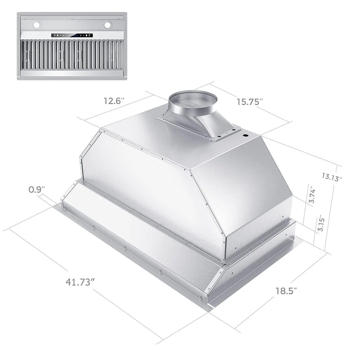 IKTCH Built-in/Insert Range Hoods 900 CFM Ducted / Ductless Stainless