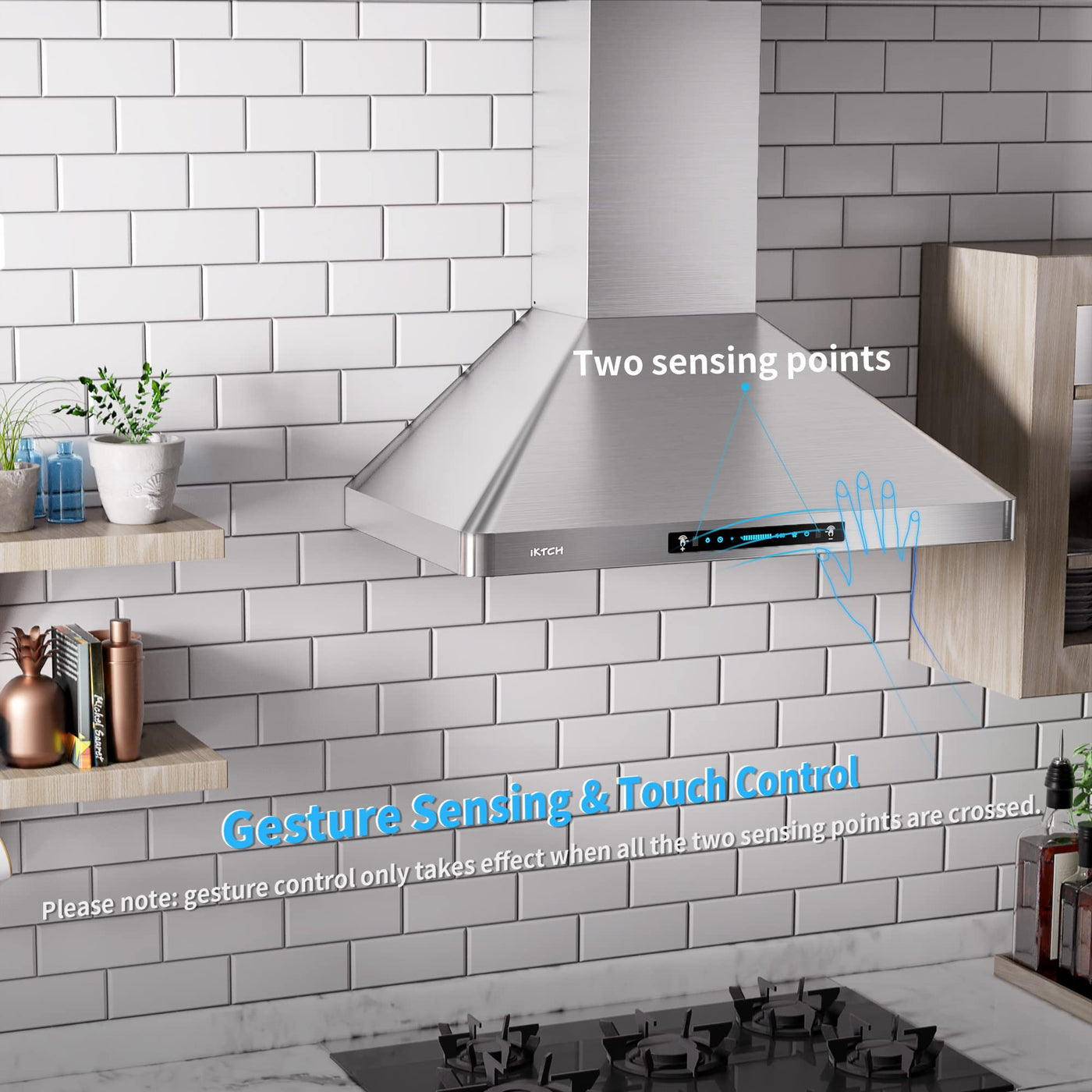 Wall Mount Range Hoods 900 CFM Ducted / Ductless Kitchen Vent Hoods IK